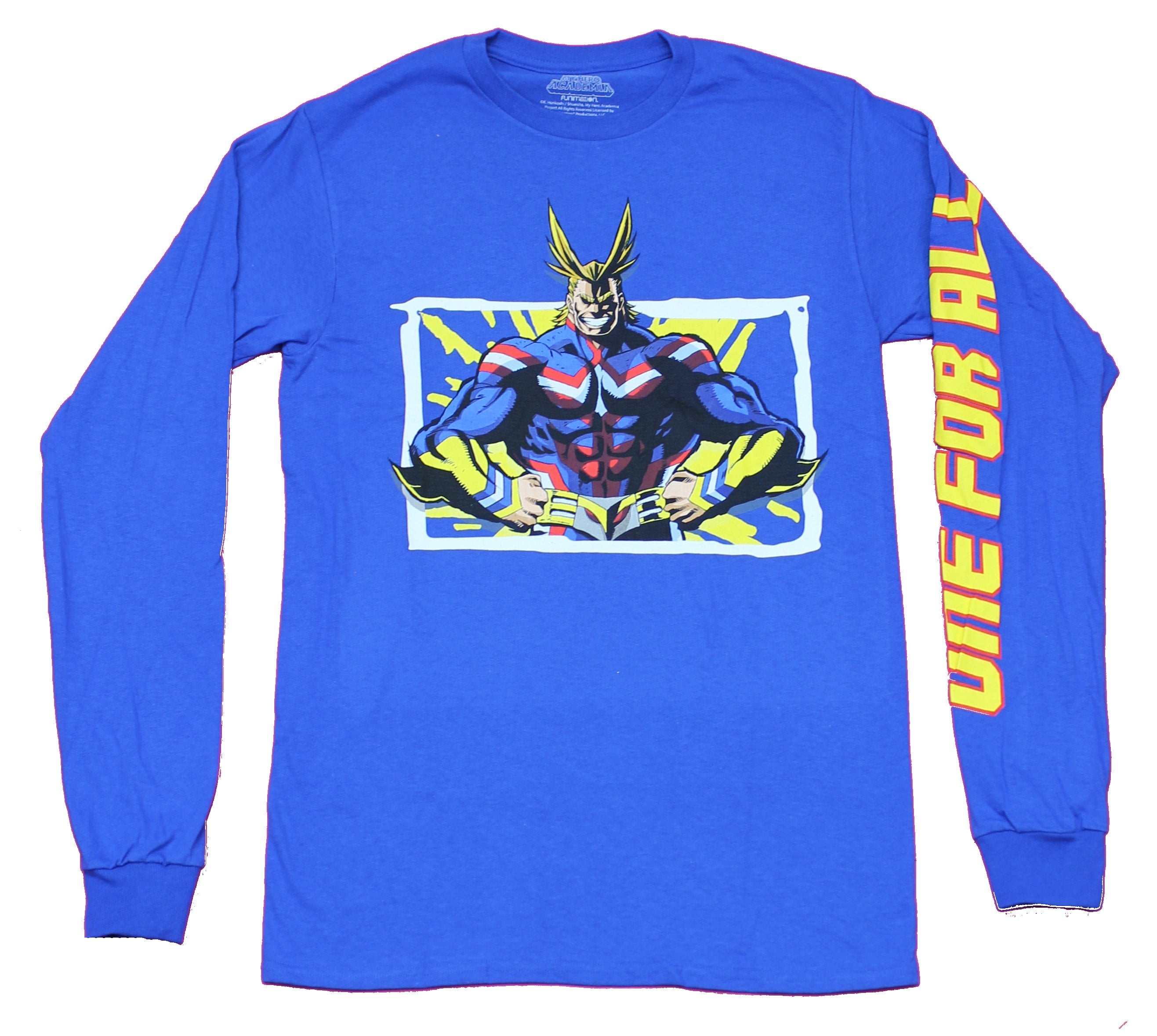 My Hero Academia Long Sleeve Mens T-Shirt - All Might Hands on Hips ...