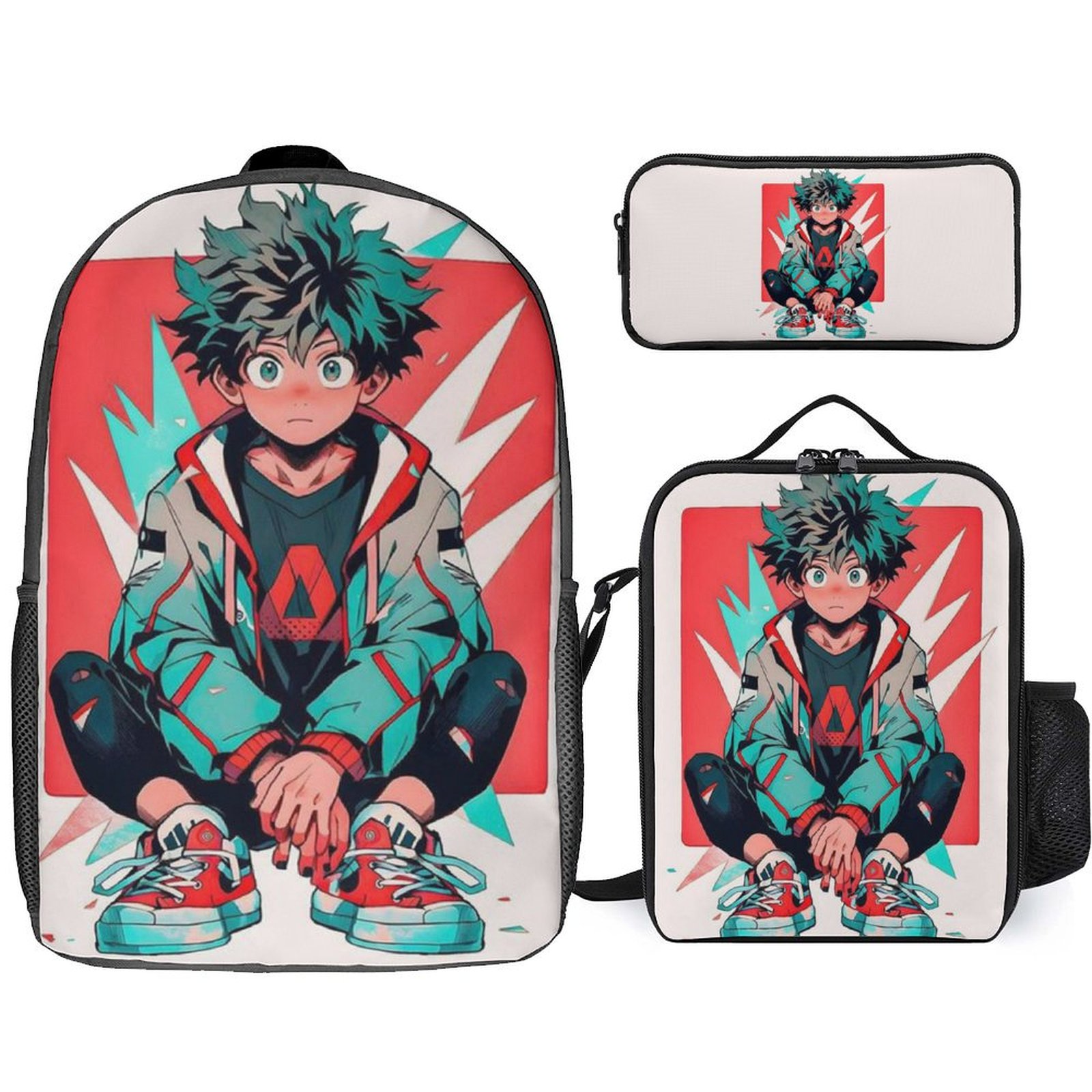 My Hero Academia MHA Backpack With Lunch Bag Pencil Case Schoolbag ...