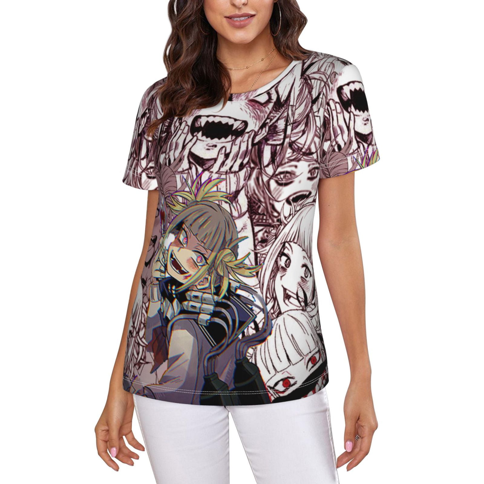 My Hero Academia MHA Himiko Toga Women's T Shirts Round Neck Short ...