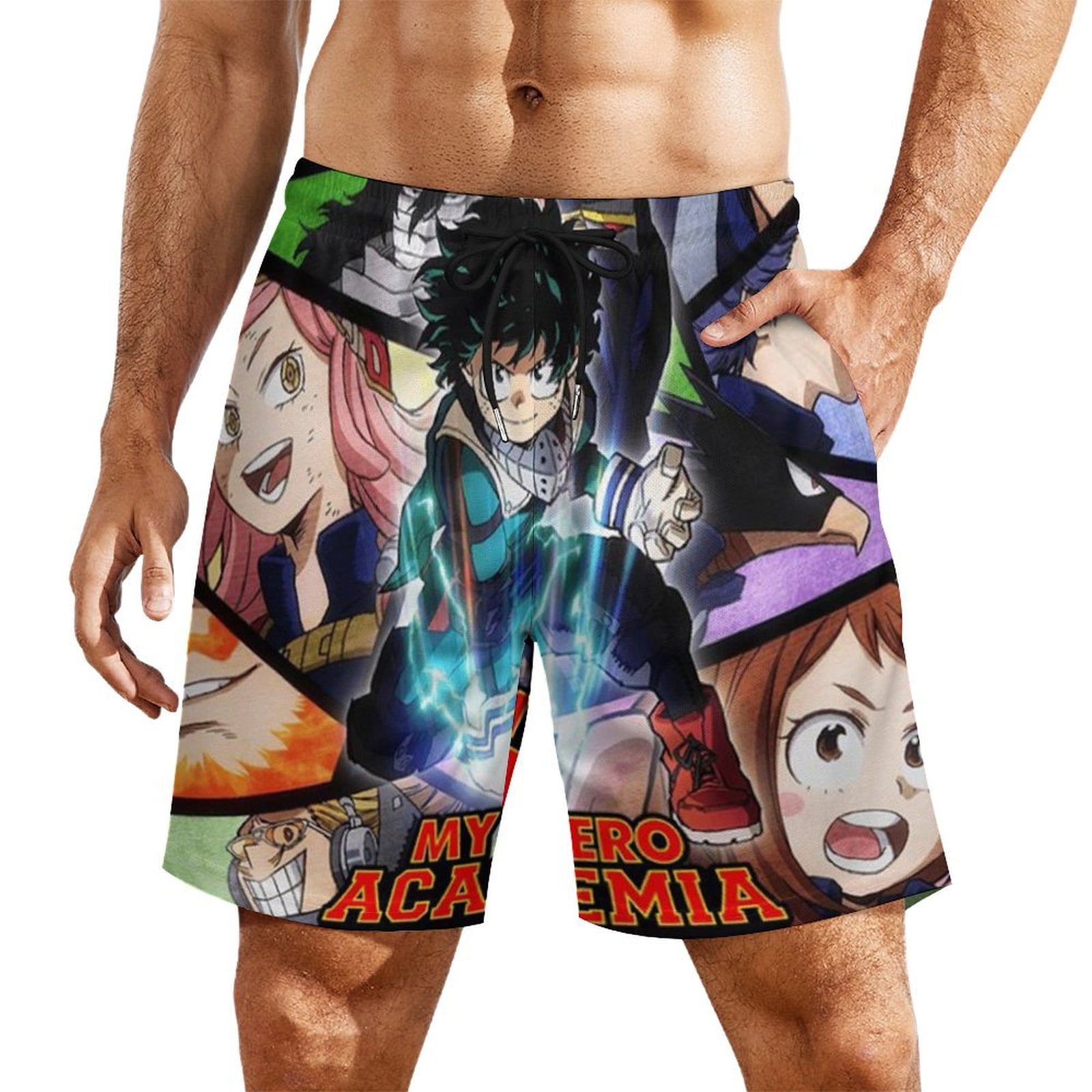My Hero Academia Mens Swim Trunks with Compression Liner Board Shorts ...