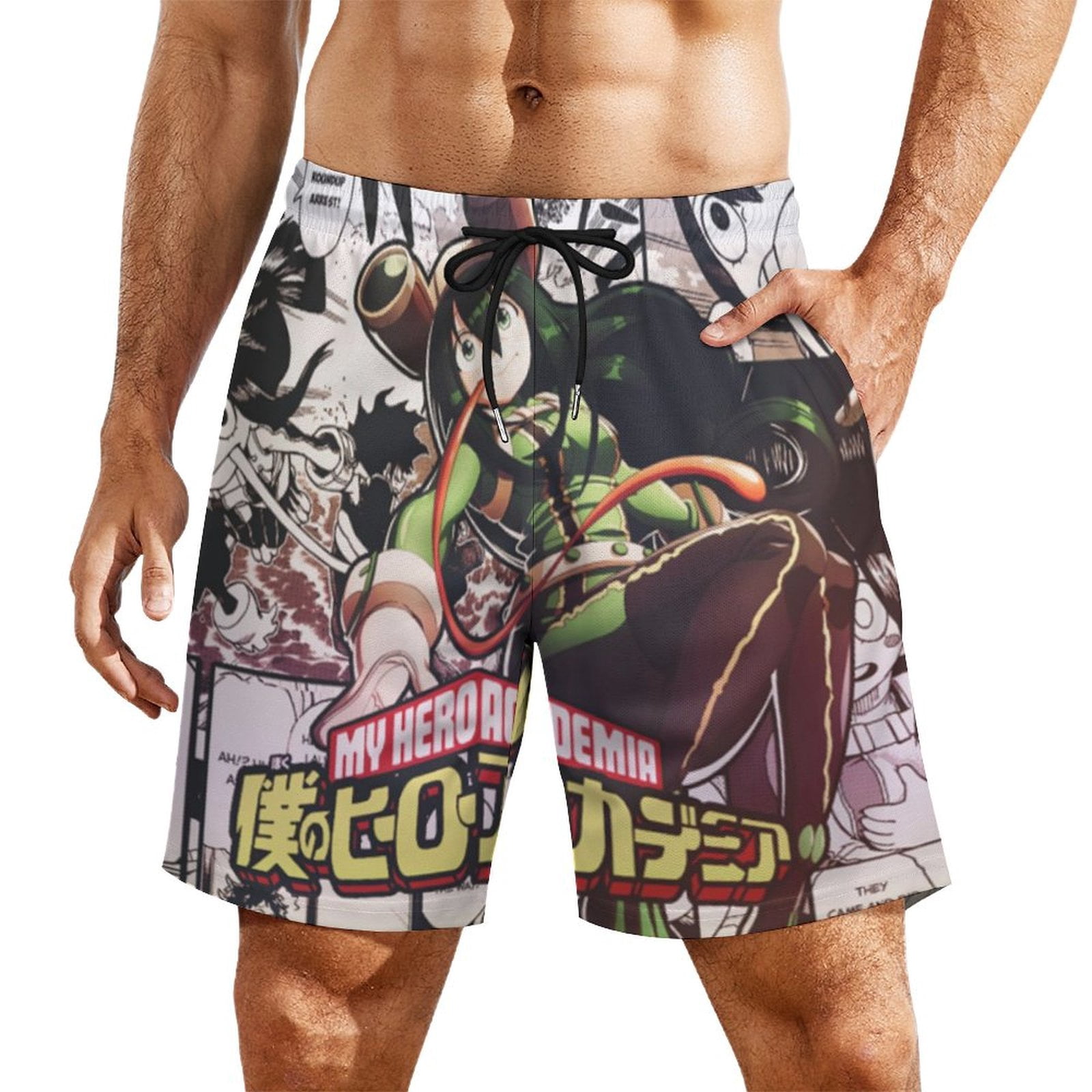 My Hero Academia Mens Swim Trunks with Compression Liner Board Shorts ...