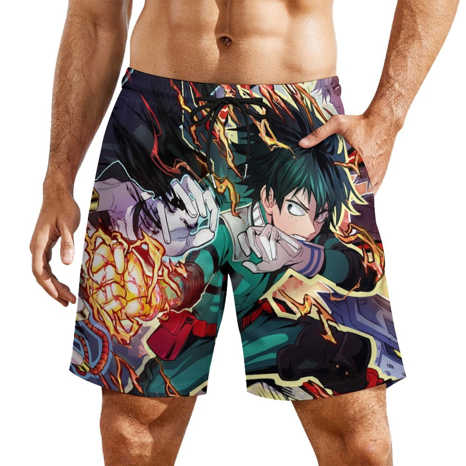 My Hero Academia Mens Swim Trunks with Compression Liner Board Shorts ...