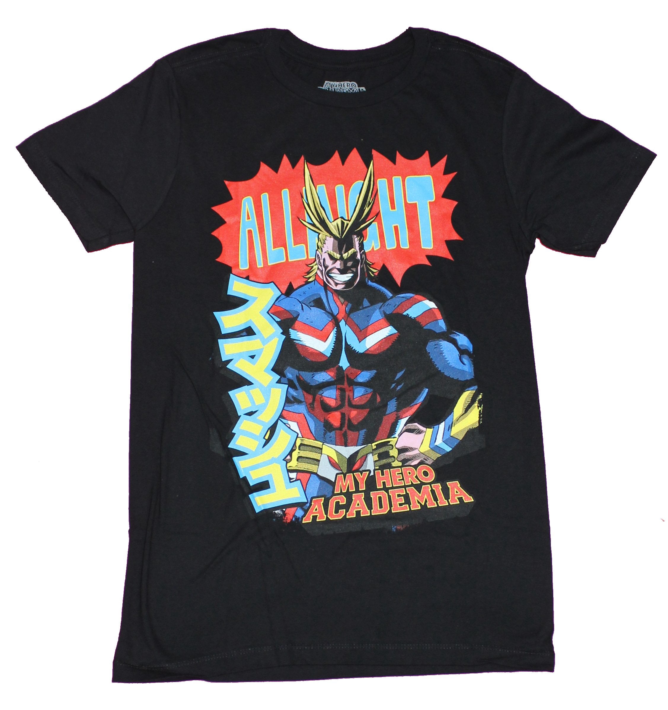 My Hero Academia Mens T-Shirt - All Might Shocking Red Name Pose Image ...