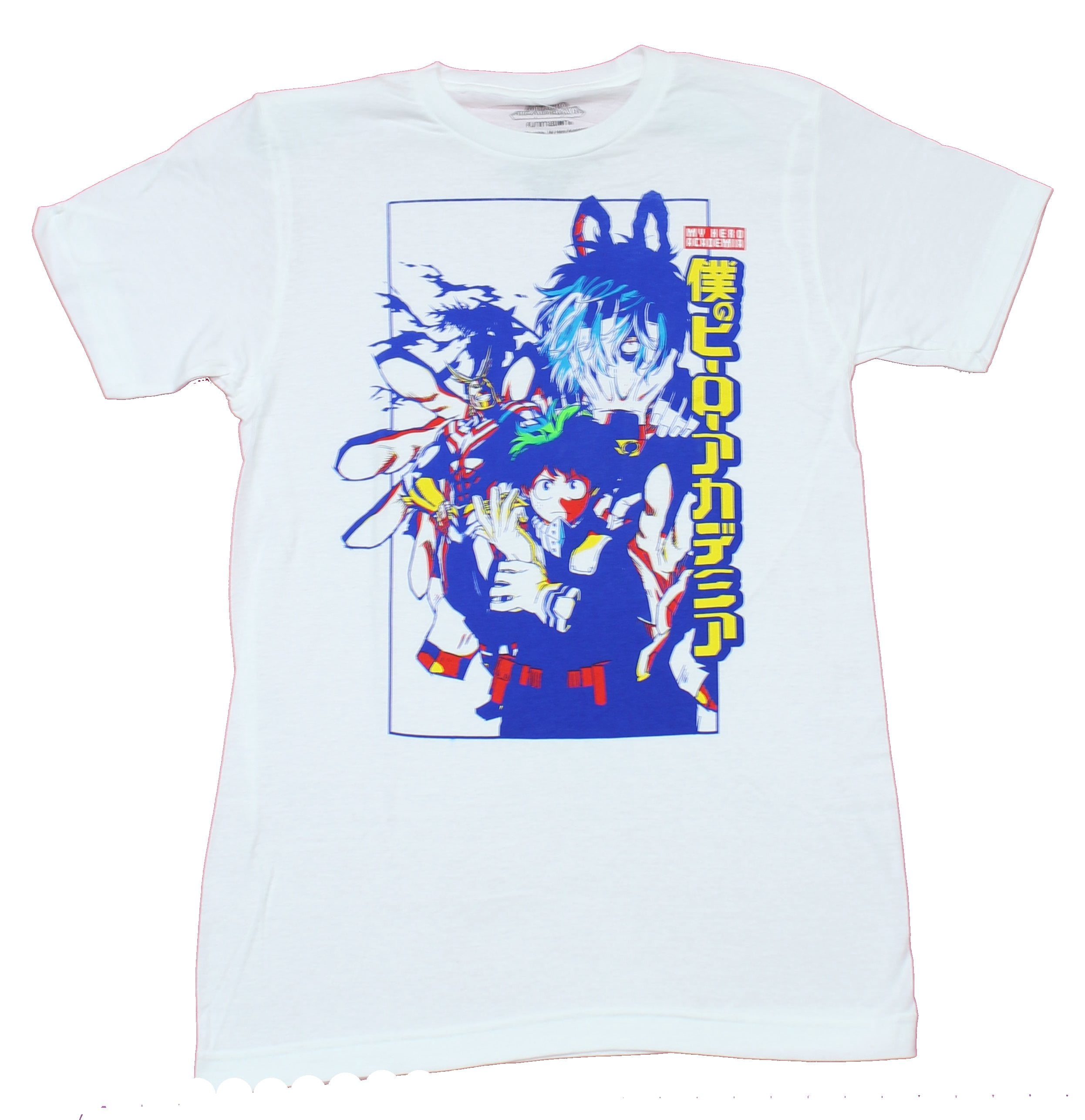 My Hero Academia Mens T-Shirt - Blue Tinted Deku All Might Tomura Kanji ...