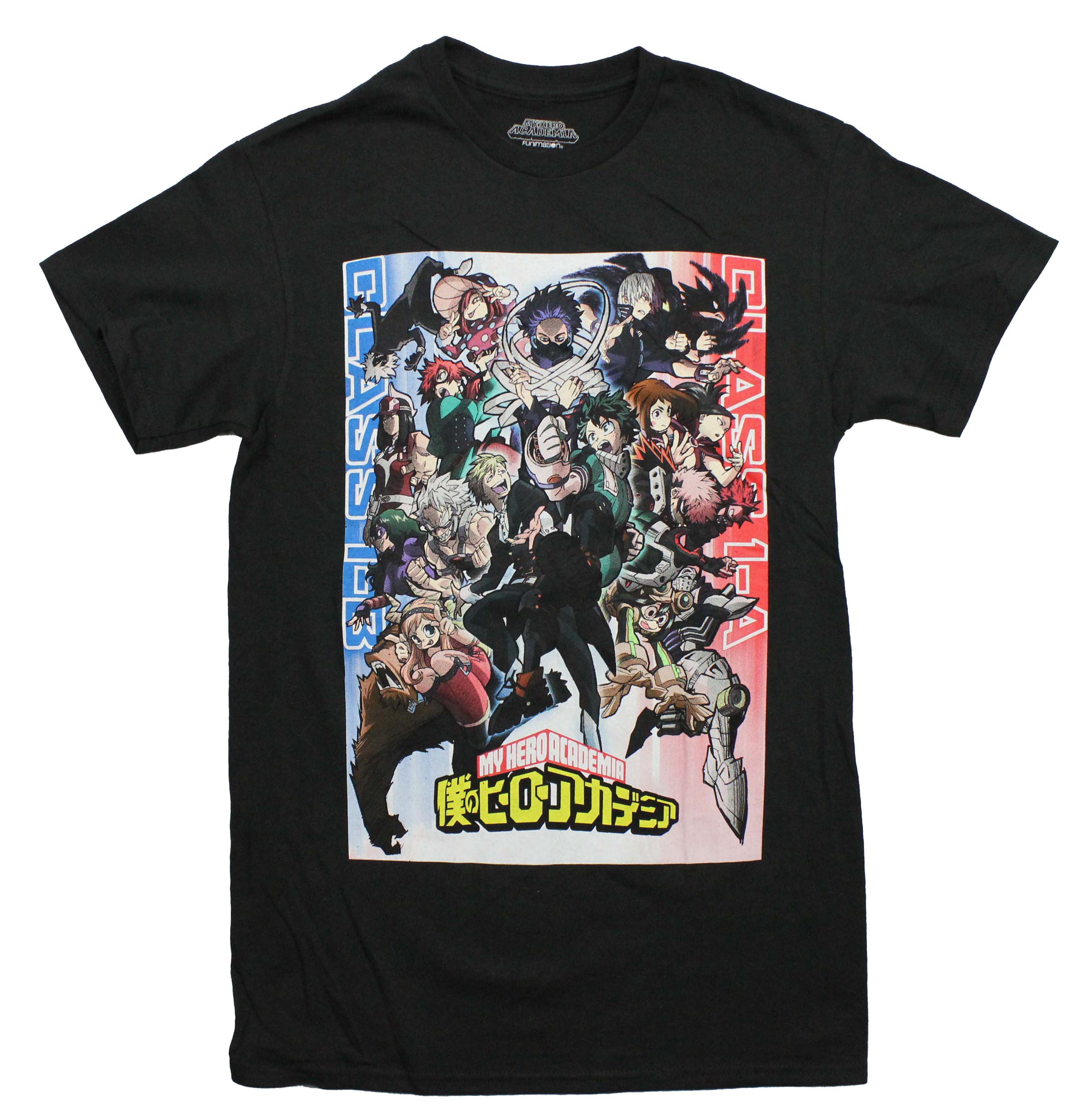 My Hero Academia Mens T-Shirt - Class 1A & 1B Giant Cast Image (Small ...