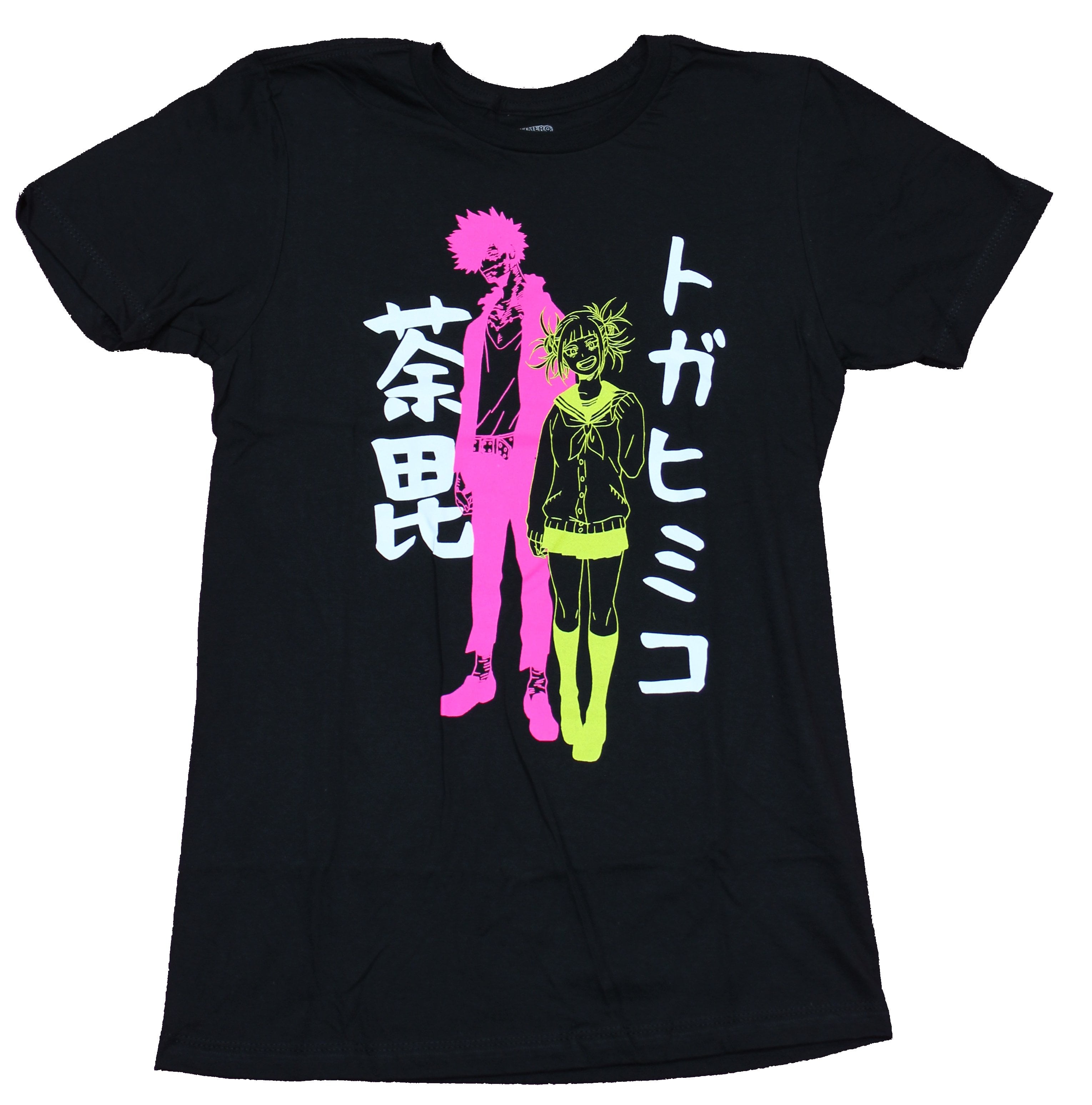 My Hero Academia Mens T-Shirt - Toga & Dabi Neon Colors & Kanji (Small ...