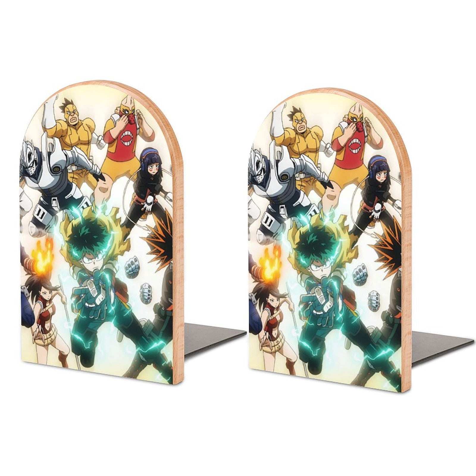 My Hero Academia Mha Anime Bookends Wood Book Divider Decor Shelves Non ...