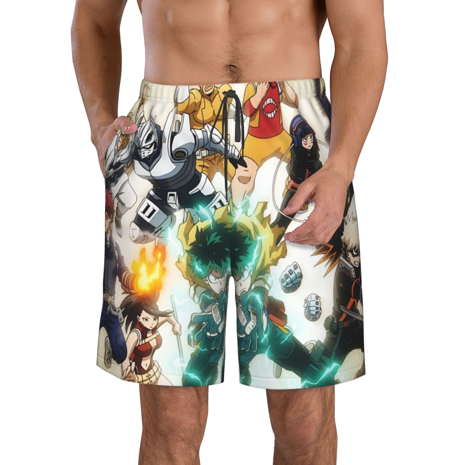 My Hero Academia Mha Anime Men's Beach Shorts Swim Trunks Casual Quick ...