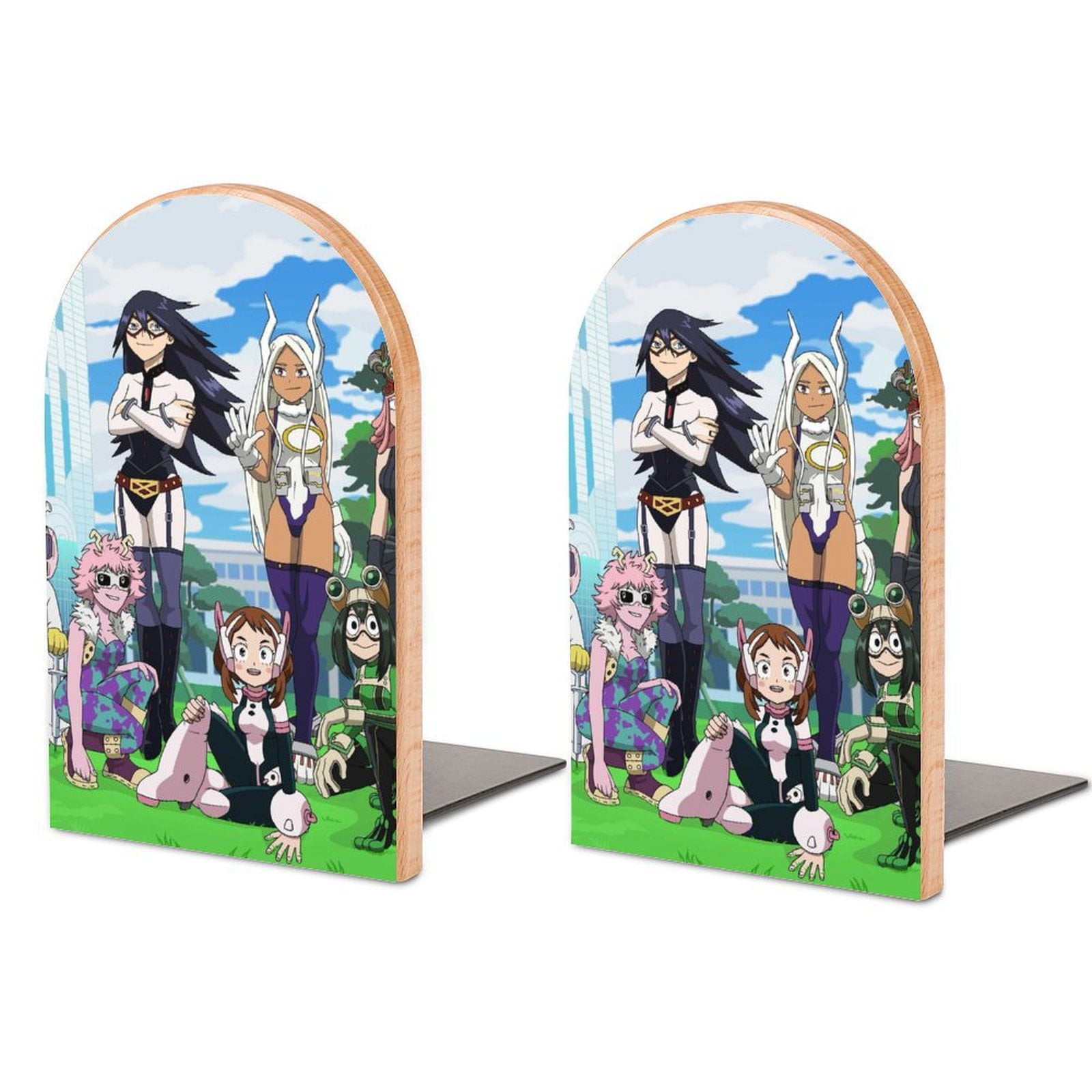 My Hero Academia Mha Bookends Wood Book Divider Decor Shelves Non-Skid ...