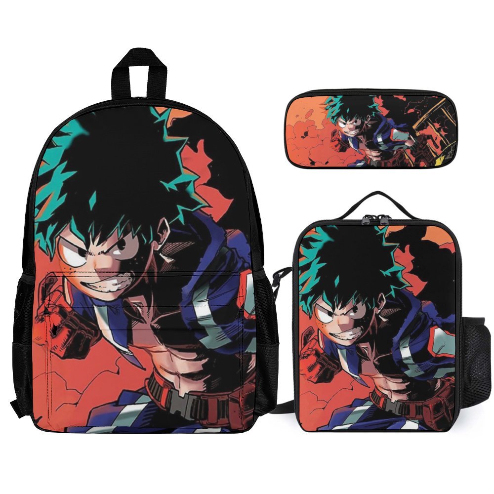 My Hero Academia Mha Deku Backpack With Lunch Bag Pencil Case Lunch Box ...
