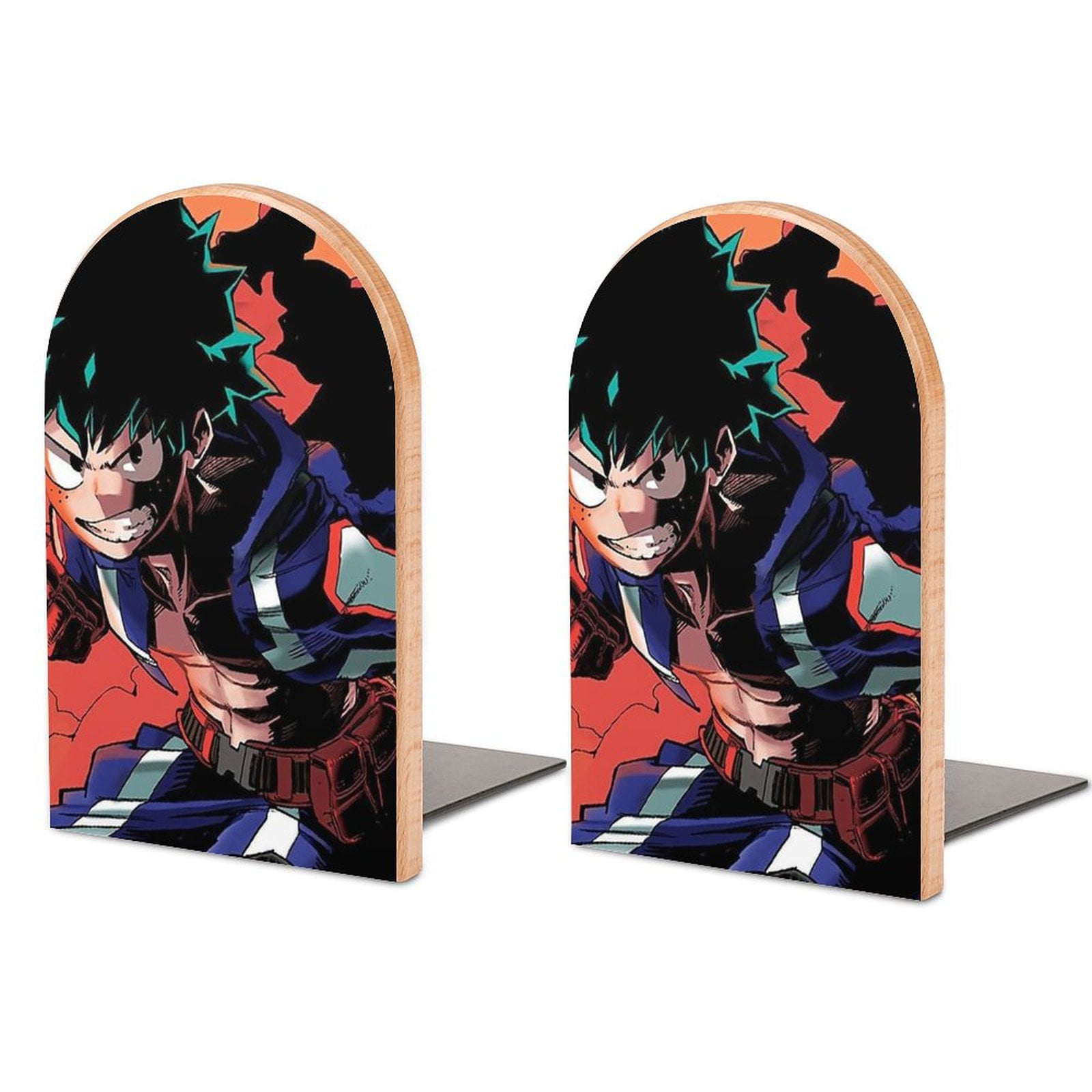 My Hero Academia Mha Deku Bookends Wood Book Divider Decor Shelves Non ...