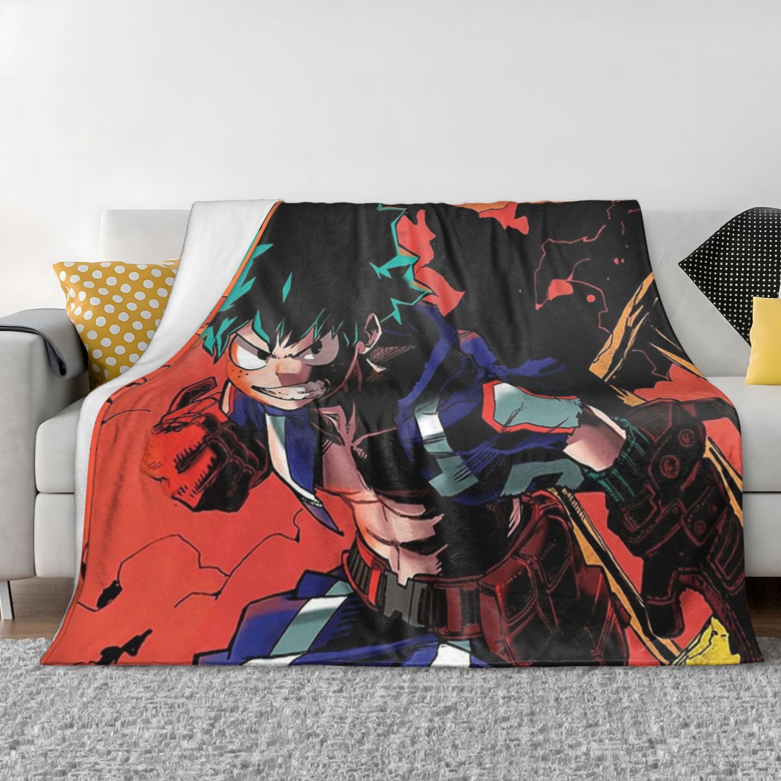 My Hero Academia Mha Deku Flannel Blanket Ultra-Soft Micro Fleece Throw ...