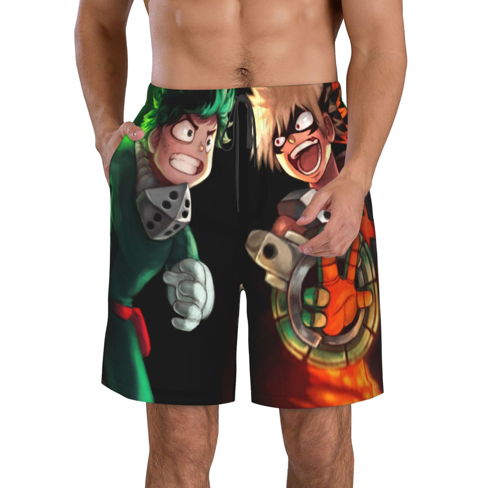 My Hero Academia Midoriya Men's Beach Shorts Swim Trunks Casual Quick ...