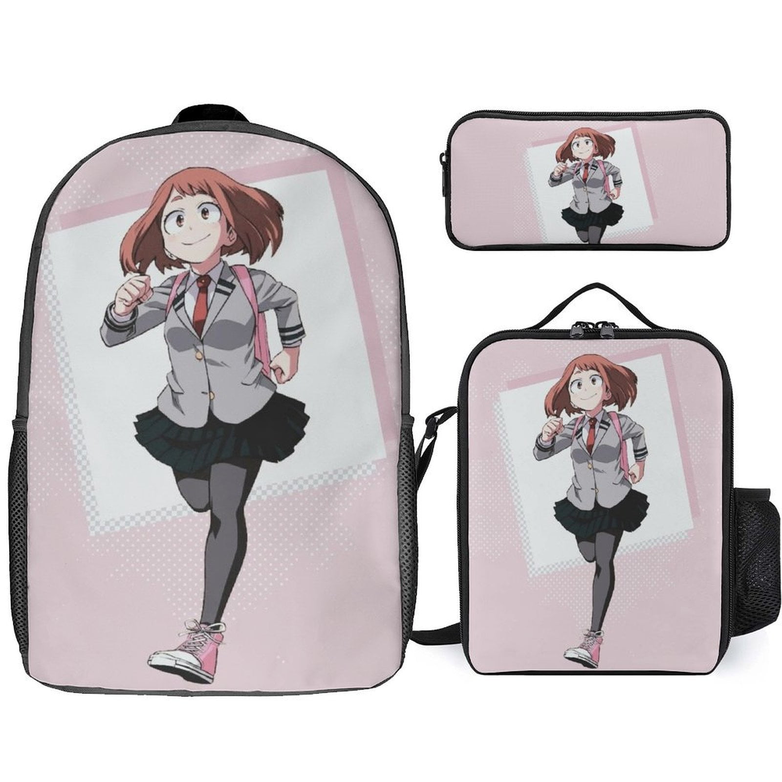 My Hero Academia Ochaco Uraraka 3 Piece Backpack Set with Lunch Bag ...