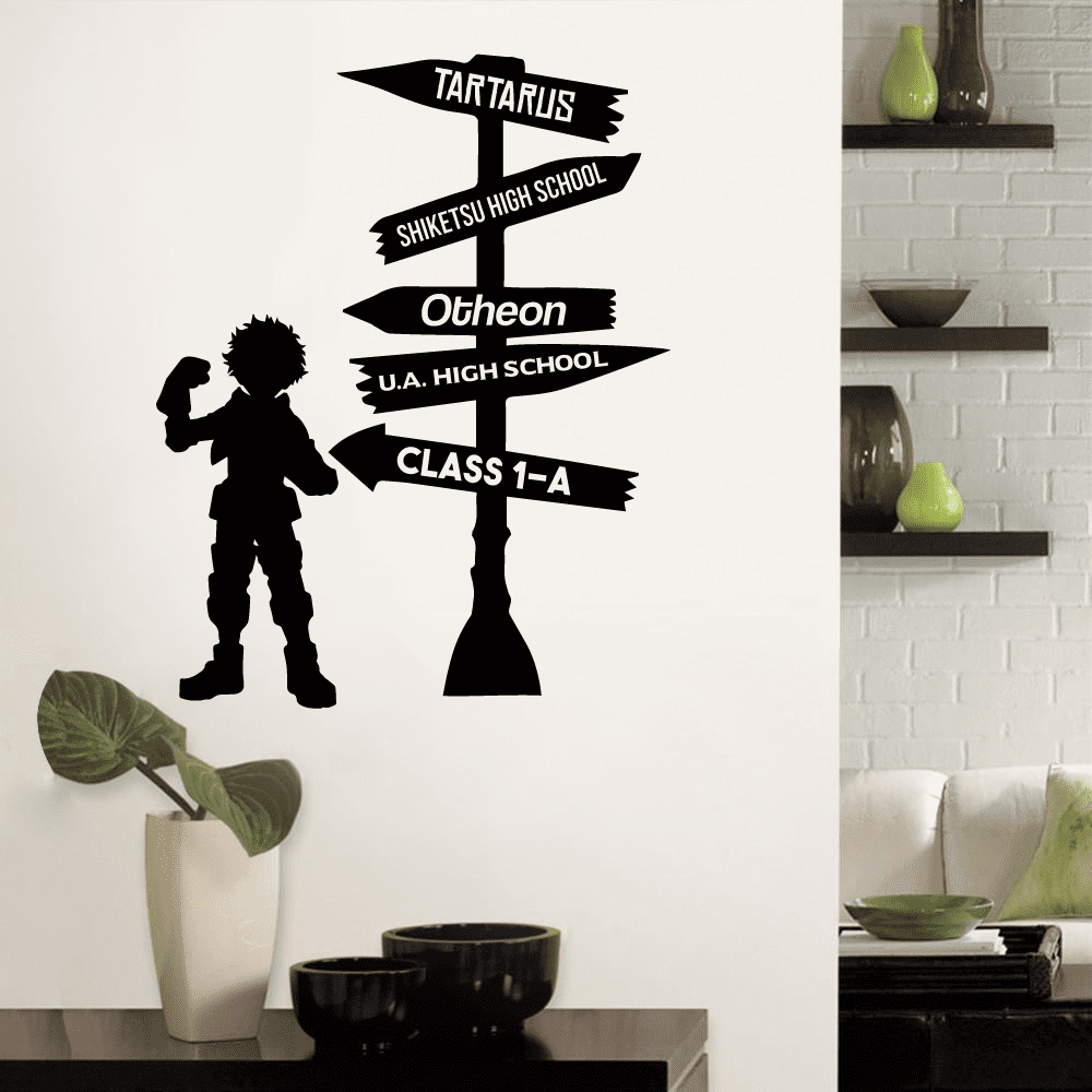 My Hero Academia Otheon Place Pathway Signage Cartoon Wall Sticker Art ...