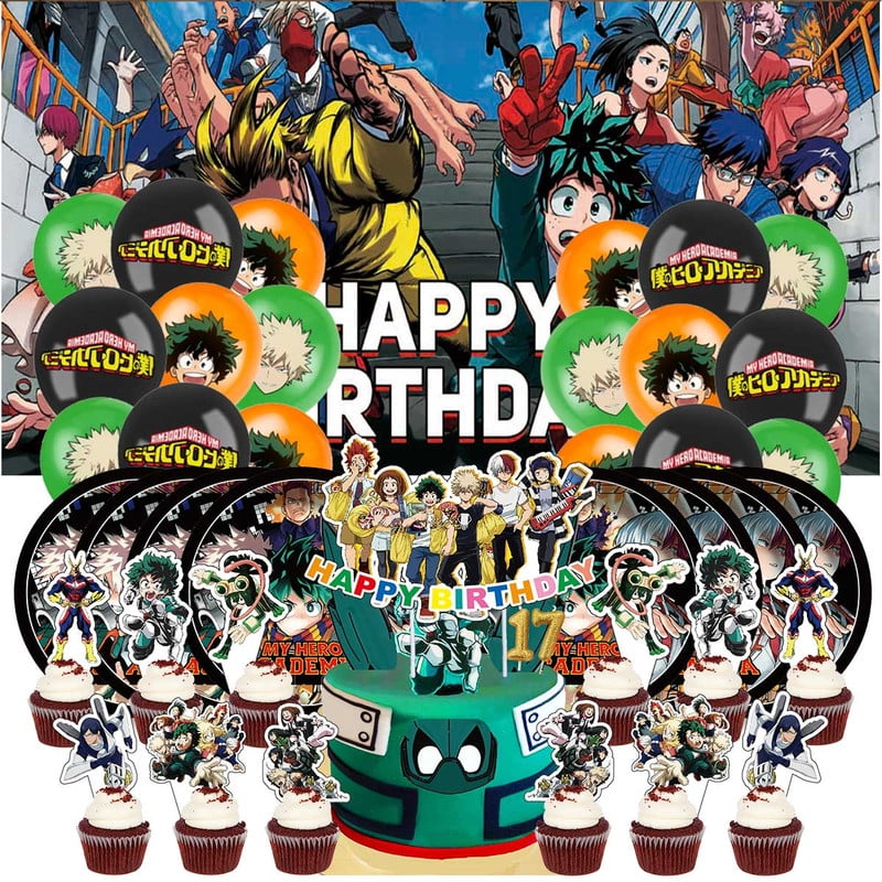 My Hero Academia Party Supplies Cake Topper Decor Banner Backdrop ...