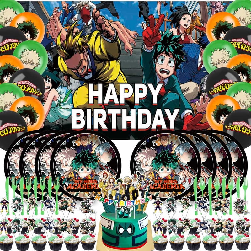 My Hero Academia Party Supplies Plates Decorations Birthday Cake Topper ...