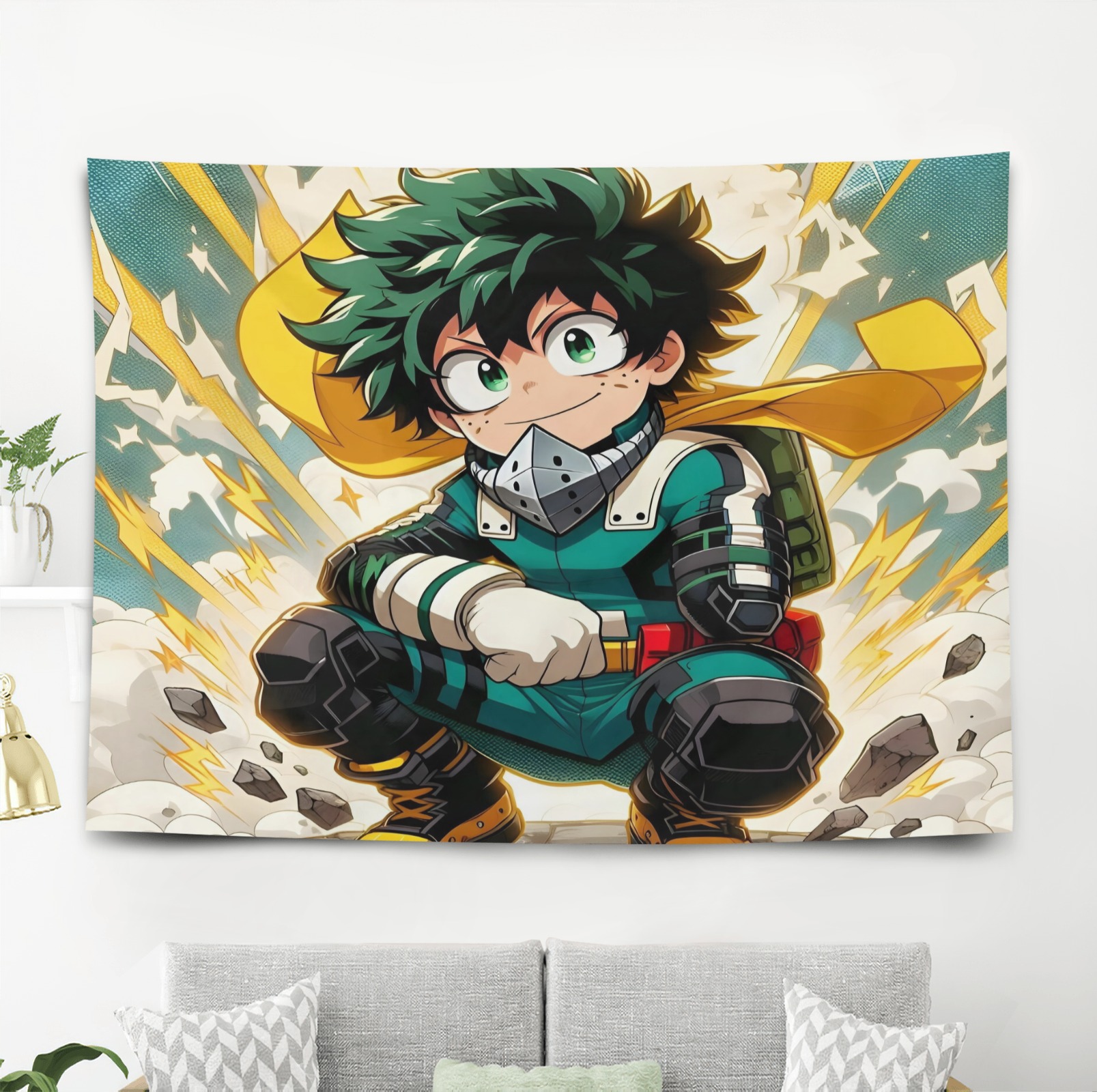 My Hero Academia Pattern Wall Hanging 50*60 Inches High-Quality Peach ...