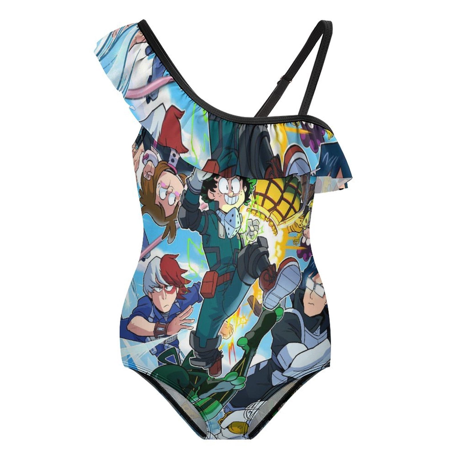My Hero Academia Poster One-Piece Swimsuit for Girls Adjustable One ...