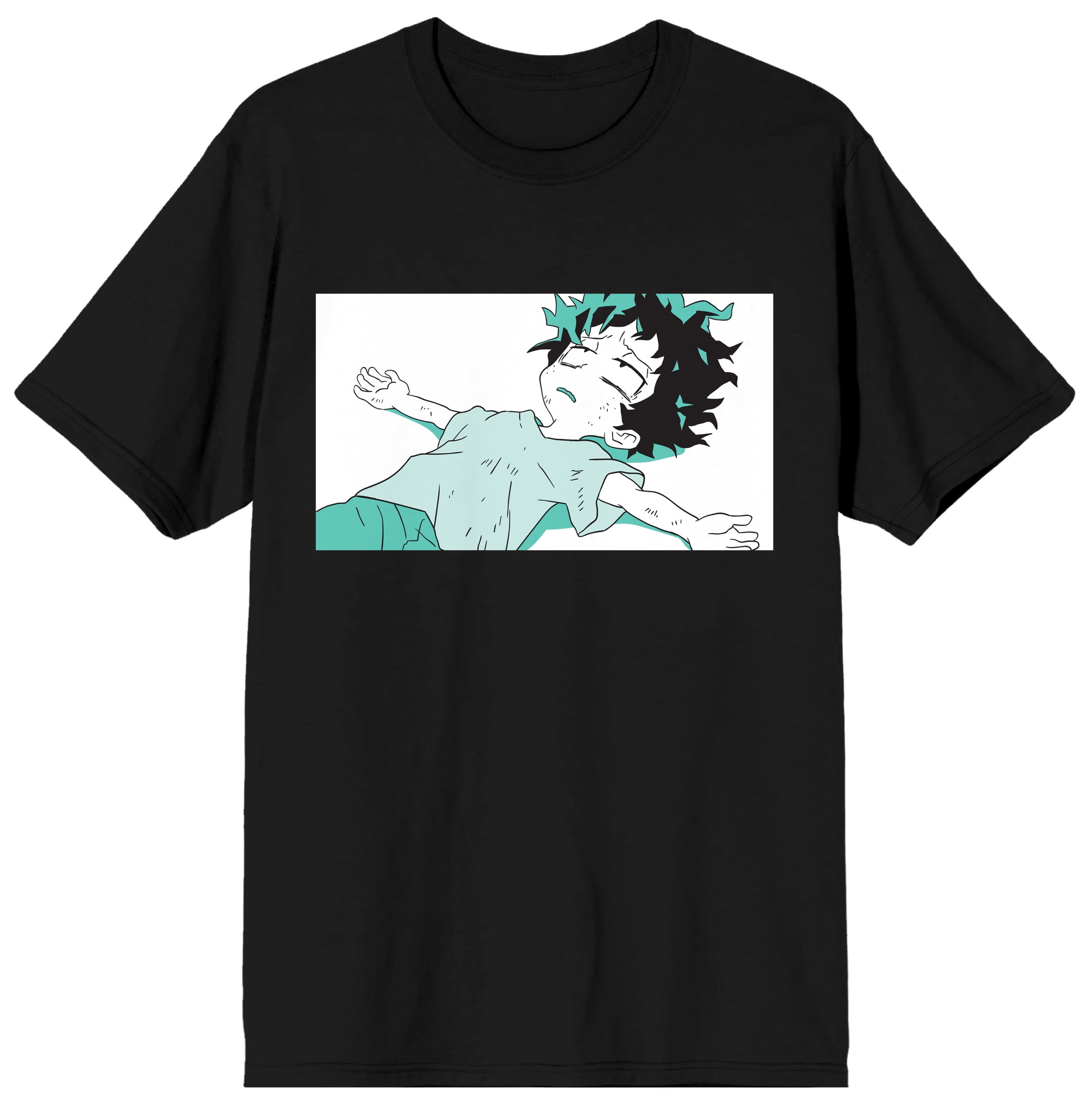 My Hero Academia Quirkless Anime Character Mens Black Graphic Tee-S ...