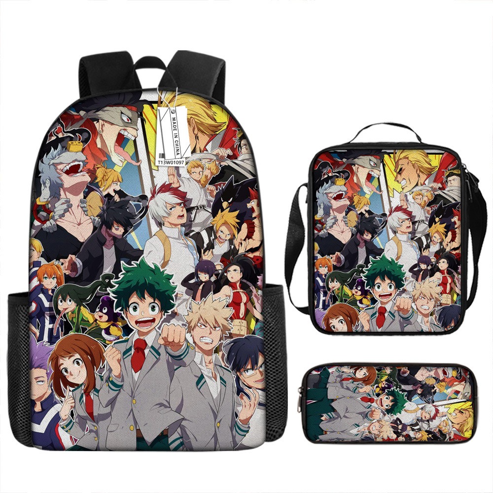 My Hero Academia Schoolbag Three-Piece Set My Hero Academia Lunch Bag ...