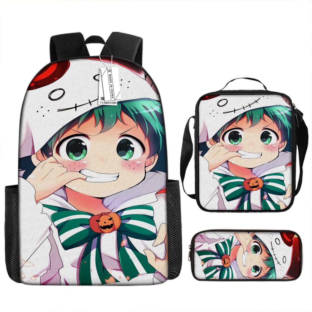 My Hero Academia Schoolbag Three-Piece Set My Hero Academia Lunch Bag ...