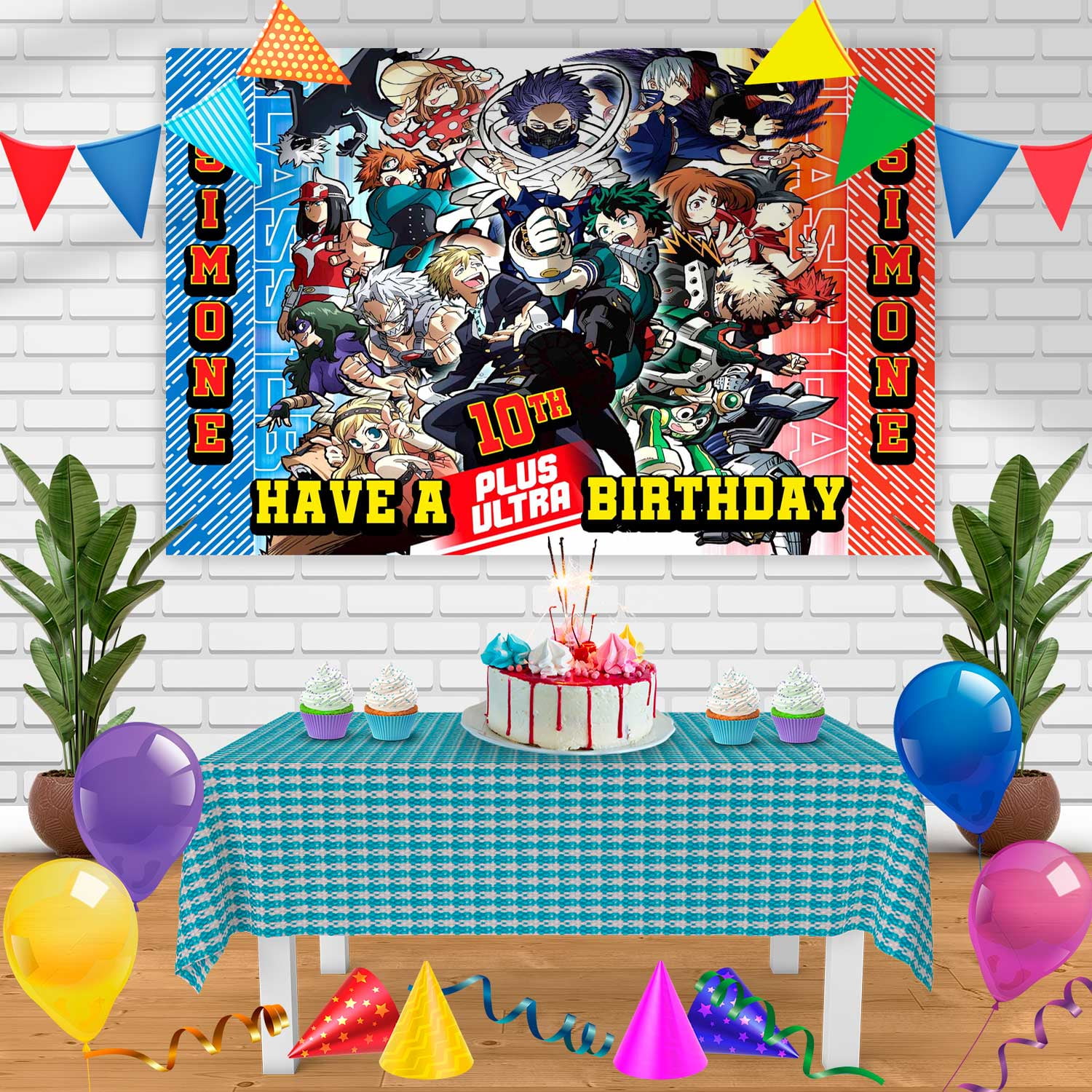 My Hero Academia Season 5 Birthday Banner Personalized Party Backdrop ...
