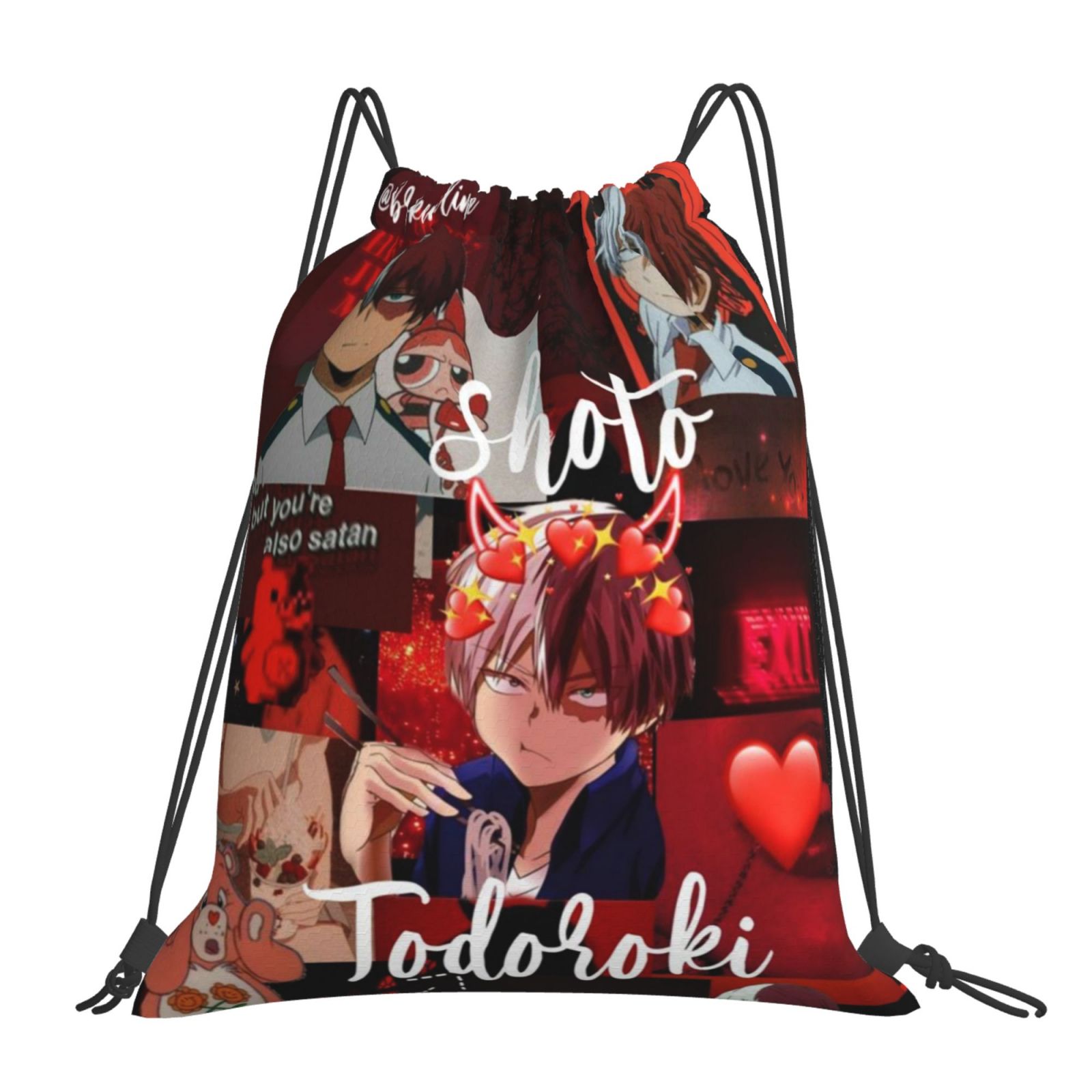 My Hero Academia Shoto Todoroki Drawstring Backpack Sport Gym Bag For ...