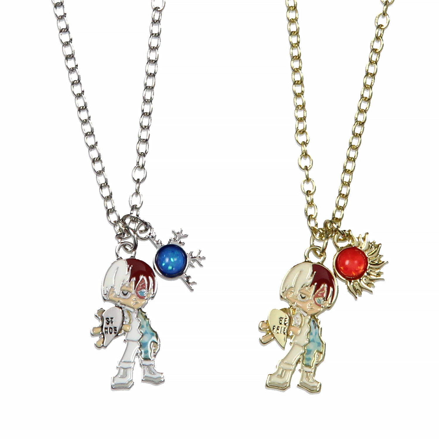 My Hero Academia Shoto Todoroki Fire and Ice Best Friend Necklace 2 ...