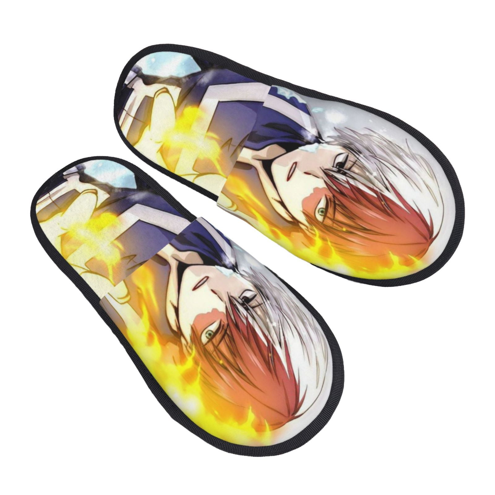 My Hero Academia Shoto Todoroki Furry Slippers For Men Women Fuzzy ...