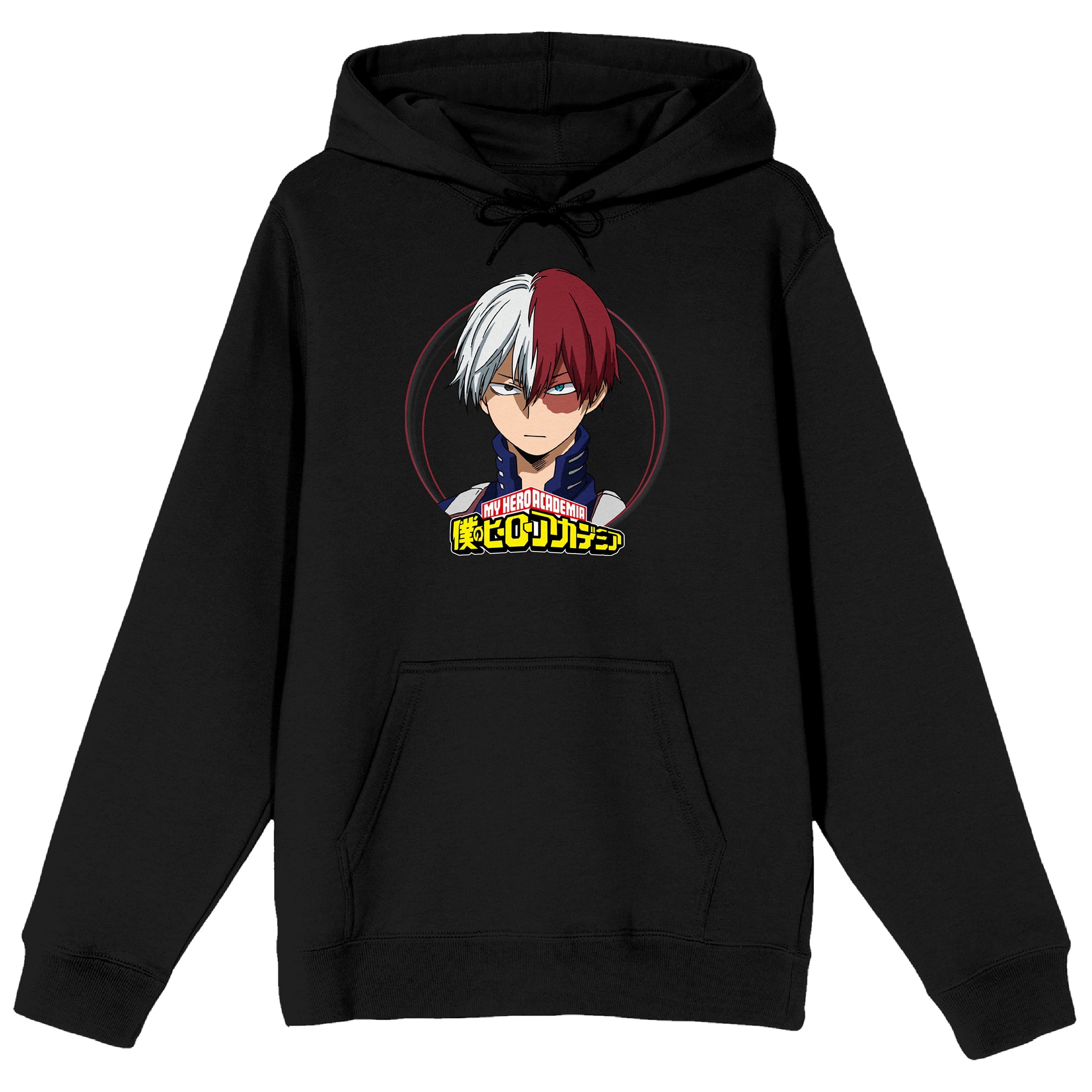 My Hero Academia Shoto Todoroki Long Sleeve Black Adult Hooded ...