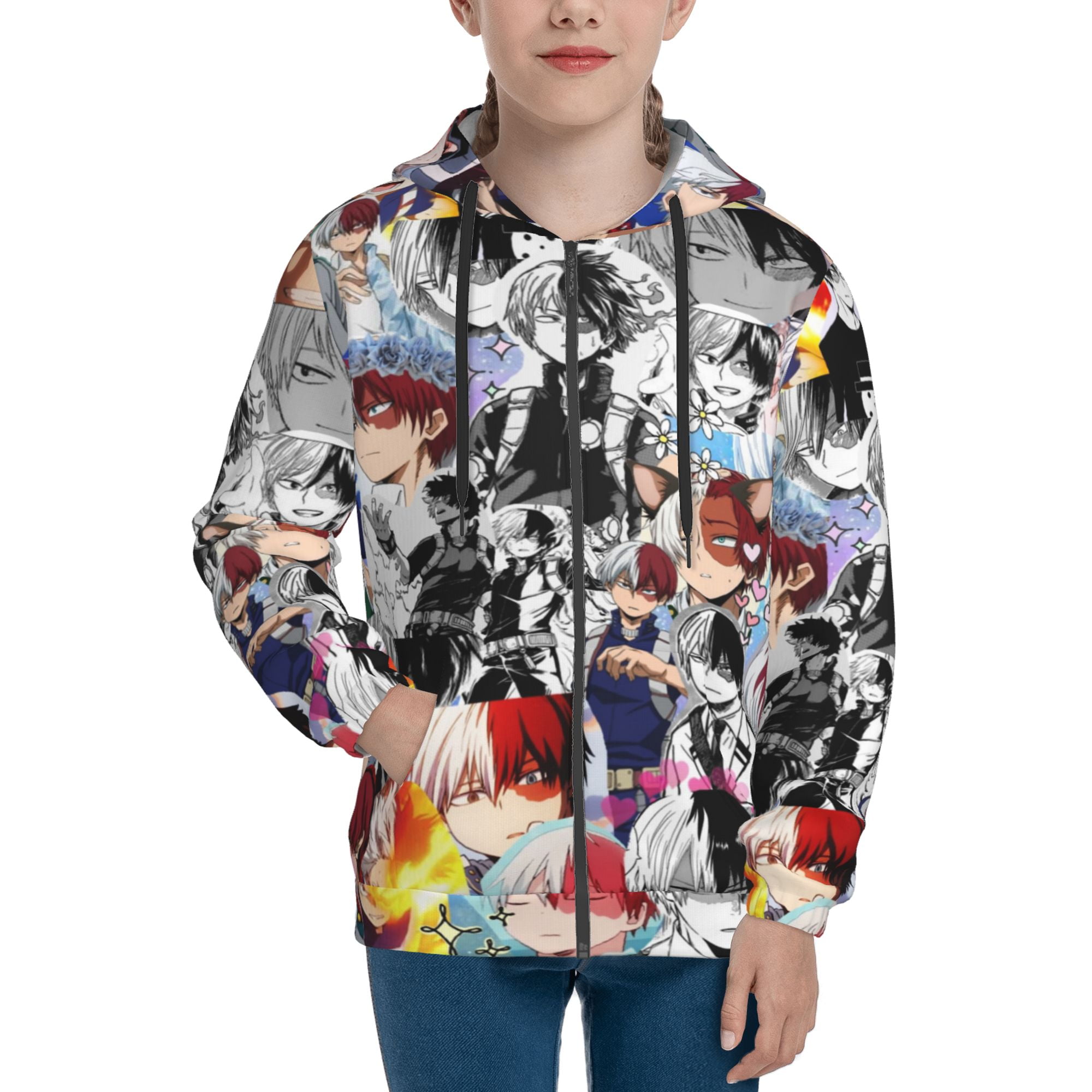 My Hero Academia Shoto Todoroki Teens Boys Girls Zip Up Hoodie 3d ...