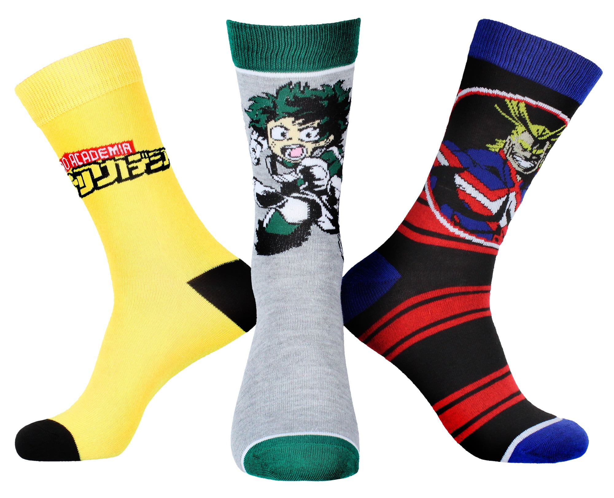 My Hero Academia Socks Men's Izuku Midoryia All-Might Anime Manga 3 ...
