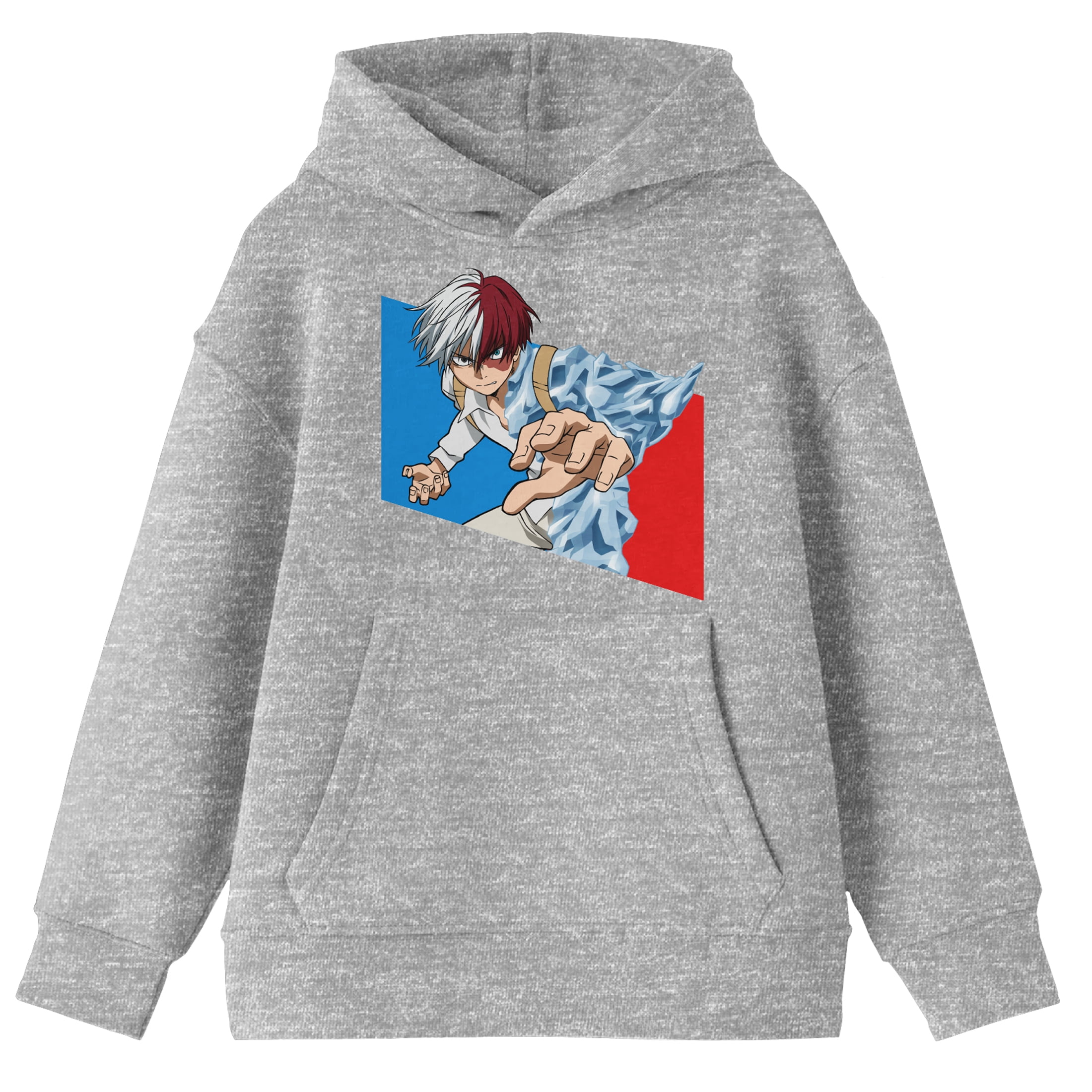 My Hero Academia Todoroki Boy's Heather Gray Sweatshirt-Large - Walmart.com