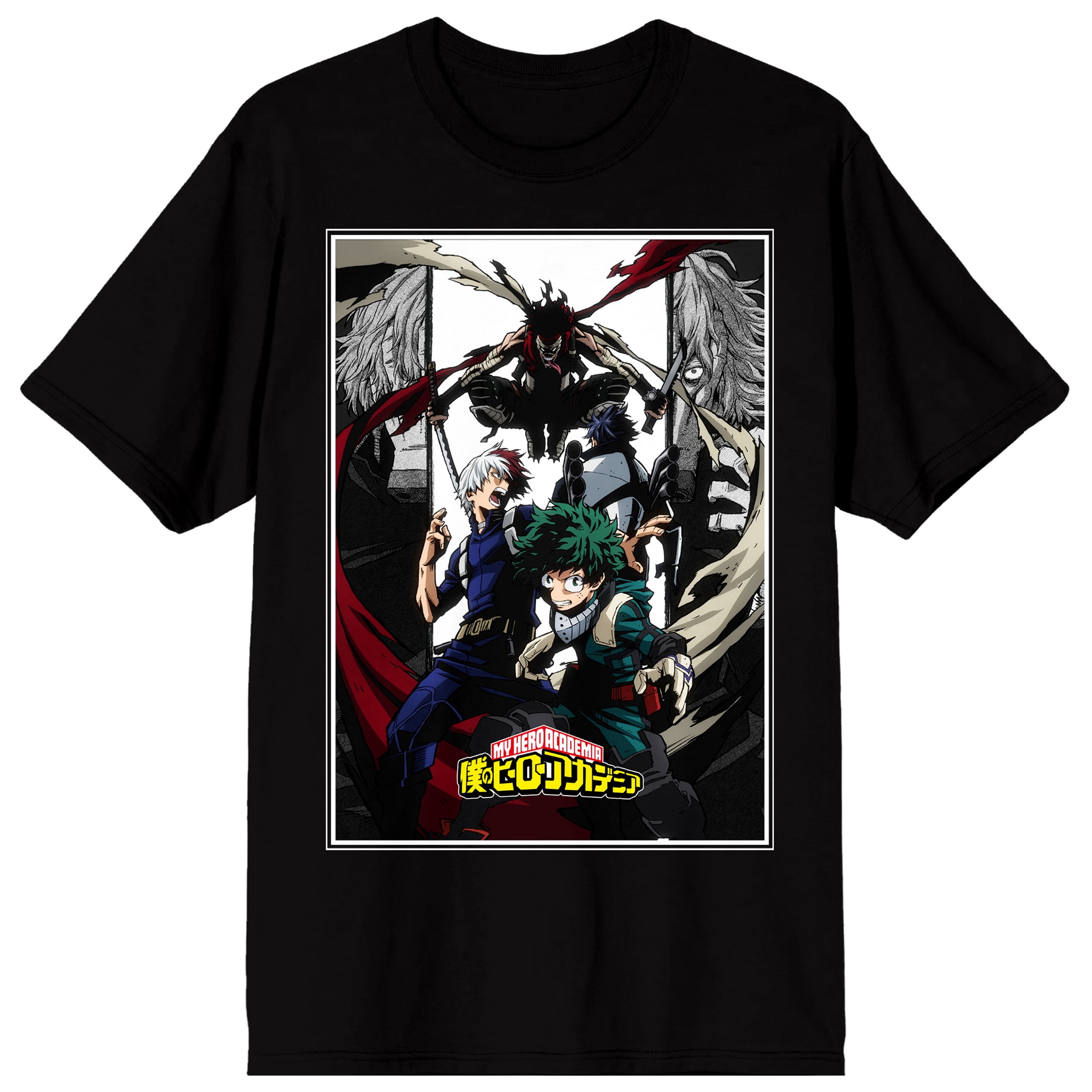 My Hero Academia Todoroki & Deku Key Art Men's Black Crew Neck Short ...
