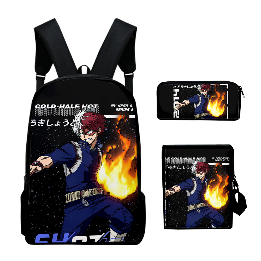 My Hero Academia Todoroki Shoto Merch Backpack Rucksack Cosplay Zip ...