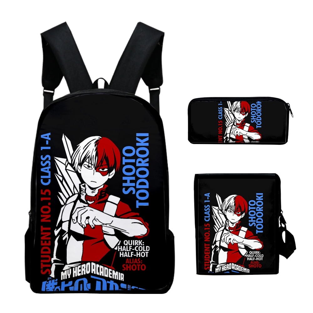 My Hero Academia Todoroki Shoto Merch Backpack Rucksack Cosplay Zip ...