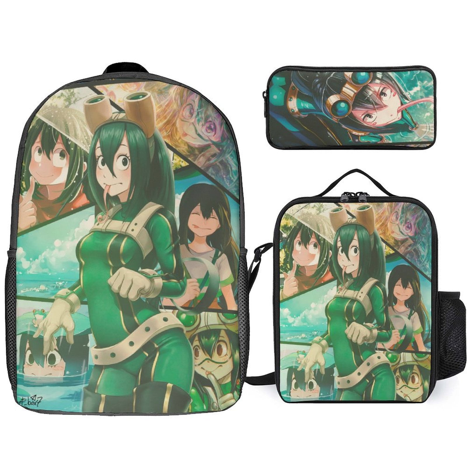 My Hero Academia Tsuyu Asui 3 Piece Backpack Set with Lunch Bag Pencil ...