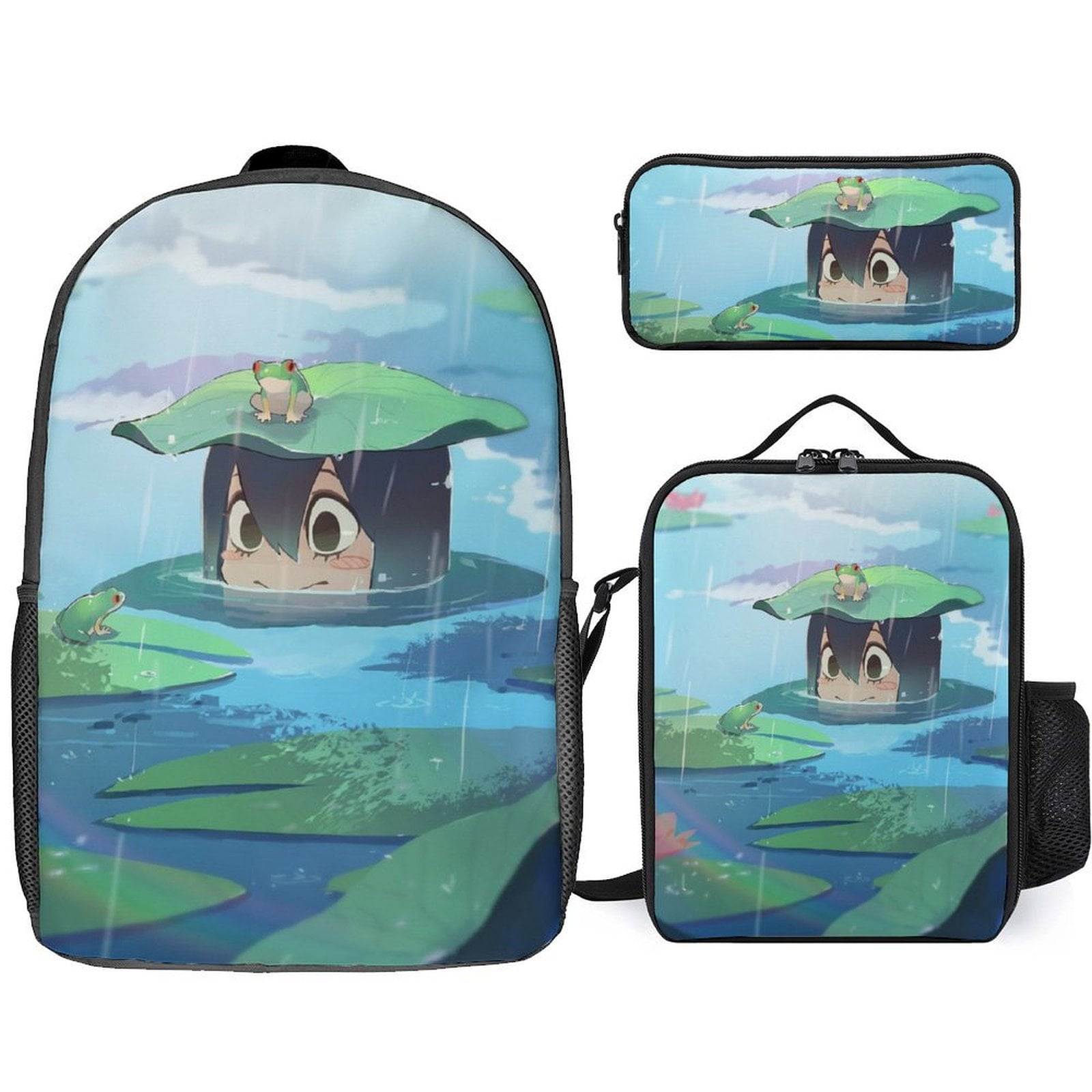 My Hero Academia Tsuyu Asui 3 Piece Backpack Set with Lunch Bag Pencil ...