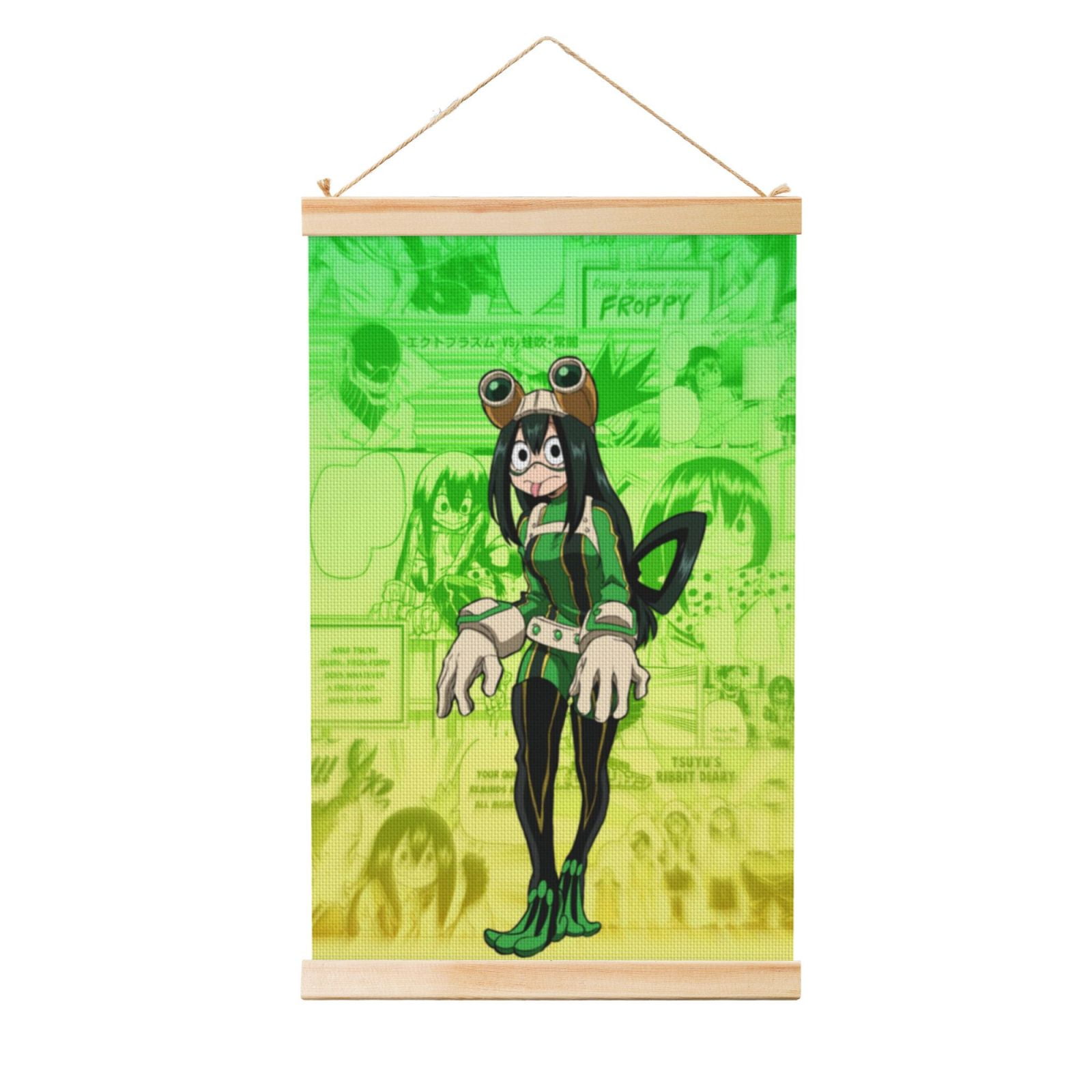 My Hero Academia Tsuyu Asui Wooden Shaft Hanging Poster Home Decor ...