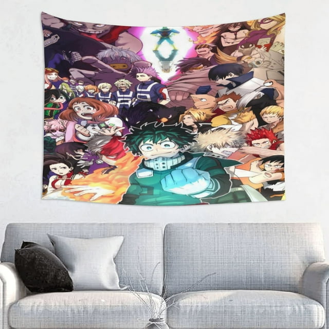 My Hero Academia Wall Tapestry Cartoon Poster for Bedroom Aesthetics ...