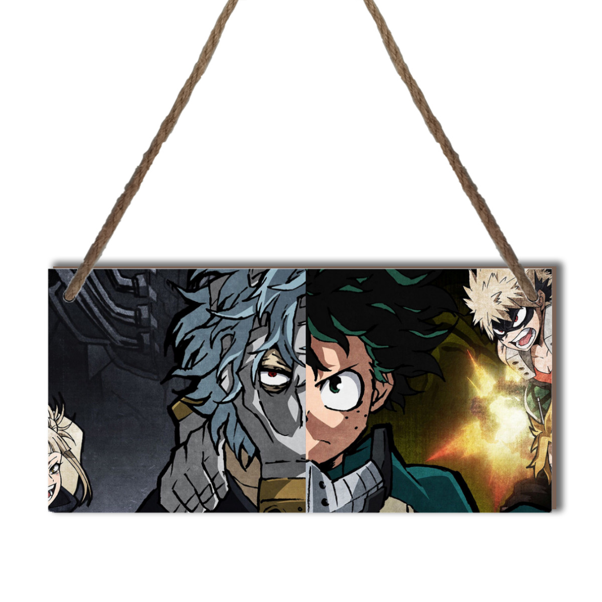 My Hero Academia Wooden Sign Square Wooden Door Panel Decoration 10.8x3 ...