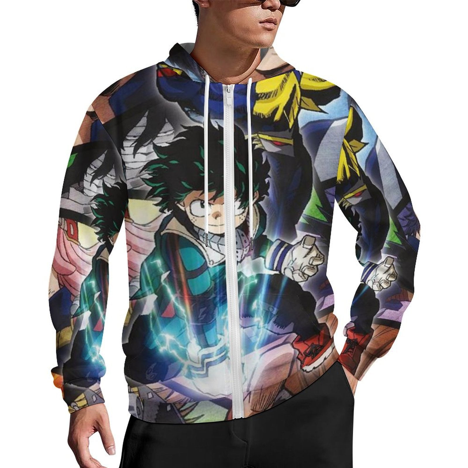 My Hero Academia Zip Up Hoodies Unisex Realistic 3D Print Sweatshirt ...