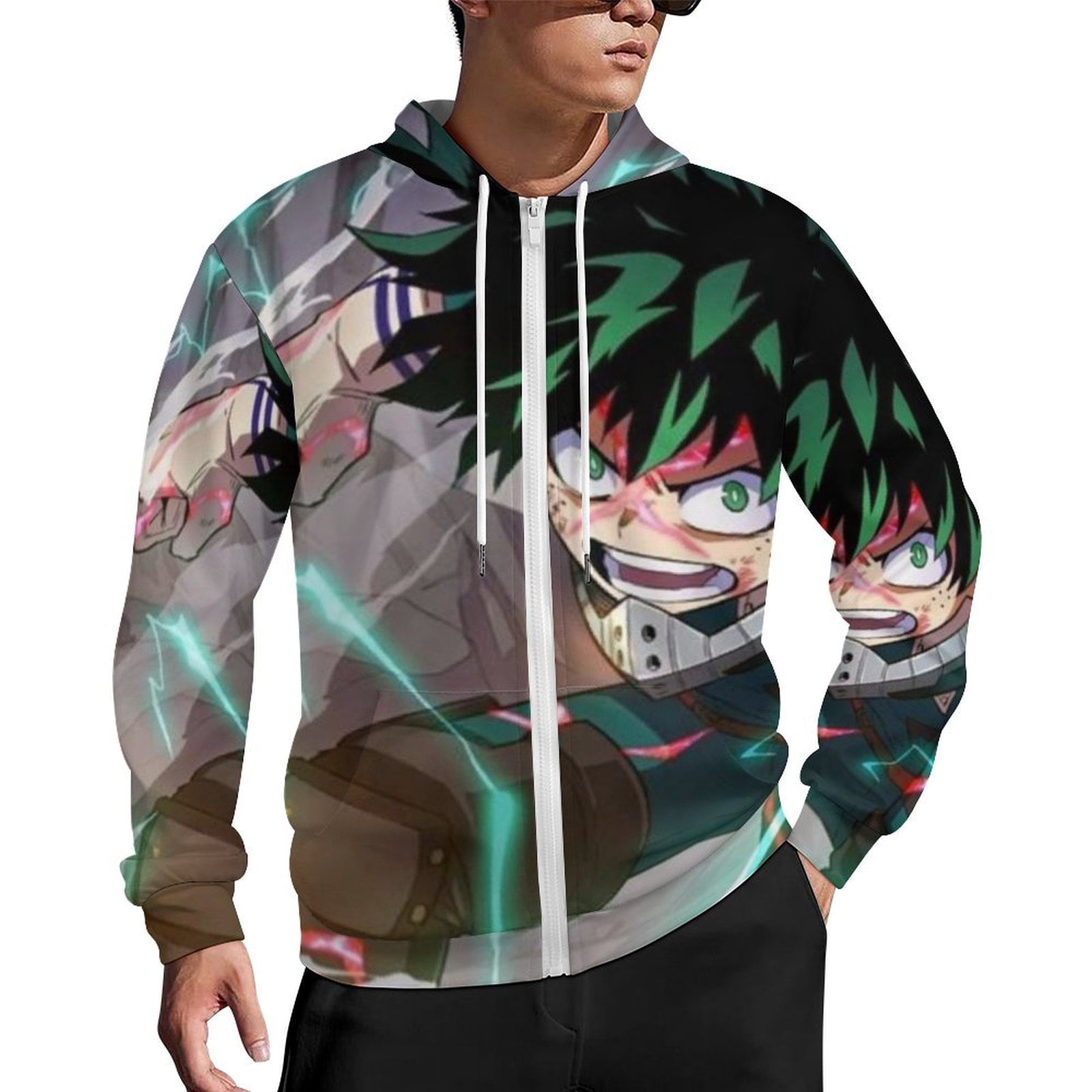 My Hero Academia Zip Up Hoodies Unisex Realistic 3D Print Sweatshirt ...