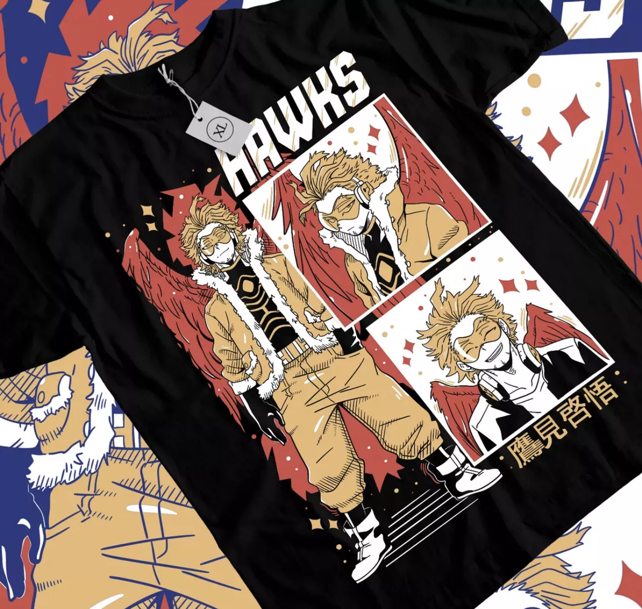 My Hero Academia anime Wing Hero Hawks Keigo Takami T-Shirt manga All ...