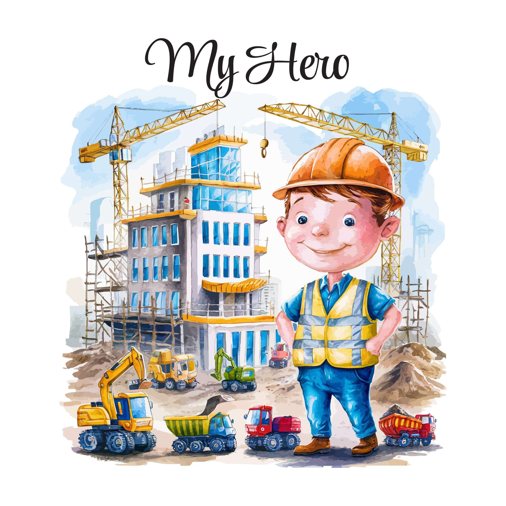 My Hero Architect Buldings Construction Builder Cartoon Wall Art ...