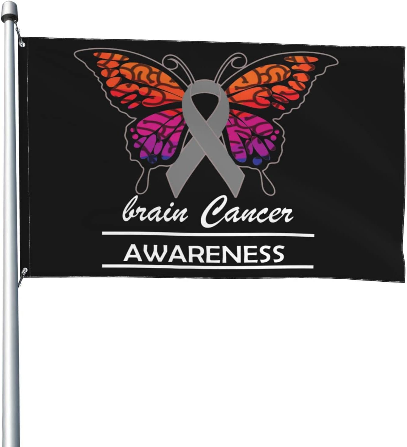 My Hero Is Now My Angel Brain Cancer Awarene Flags 4x6 Ft Banner Patio ...