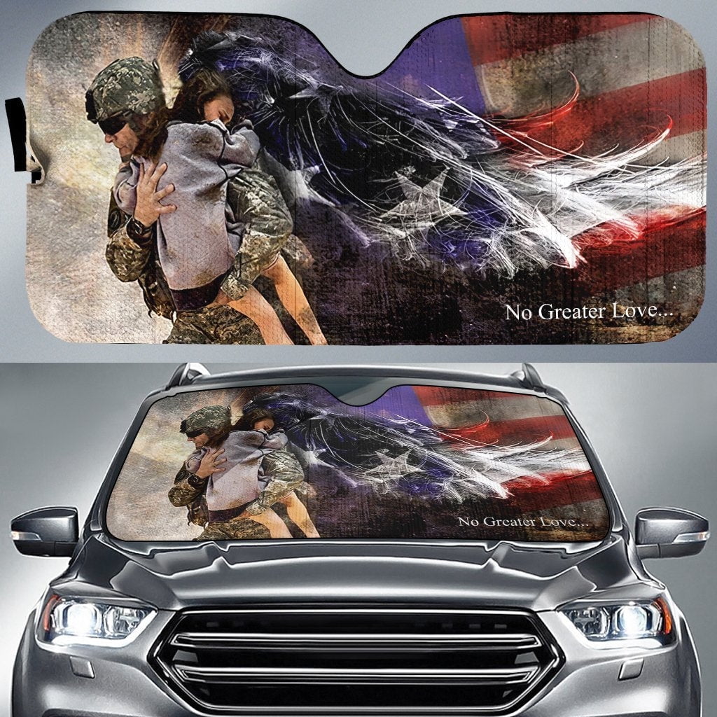 My Hero Soldier Car Sunshade Custom American Flag Car Accessories, Car ...