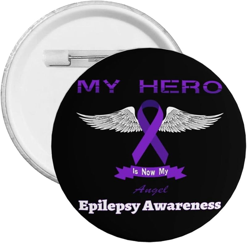My Hero is Now My Angel Epilepsy Awareness Badge Round Badge Pins ...