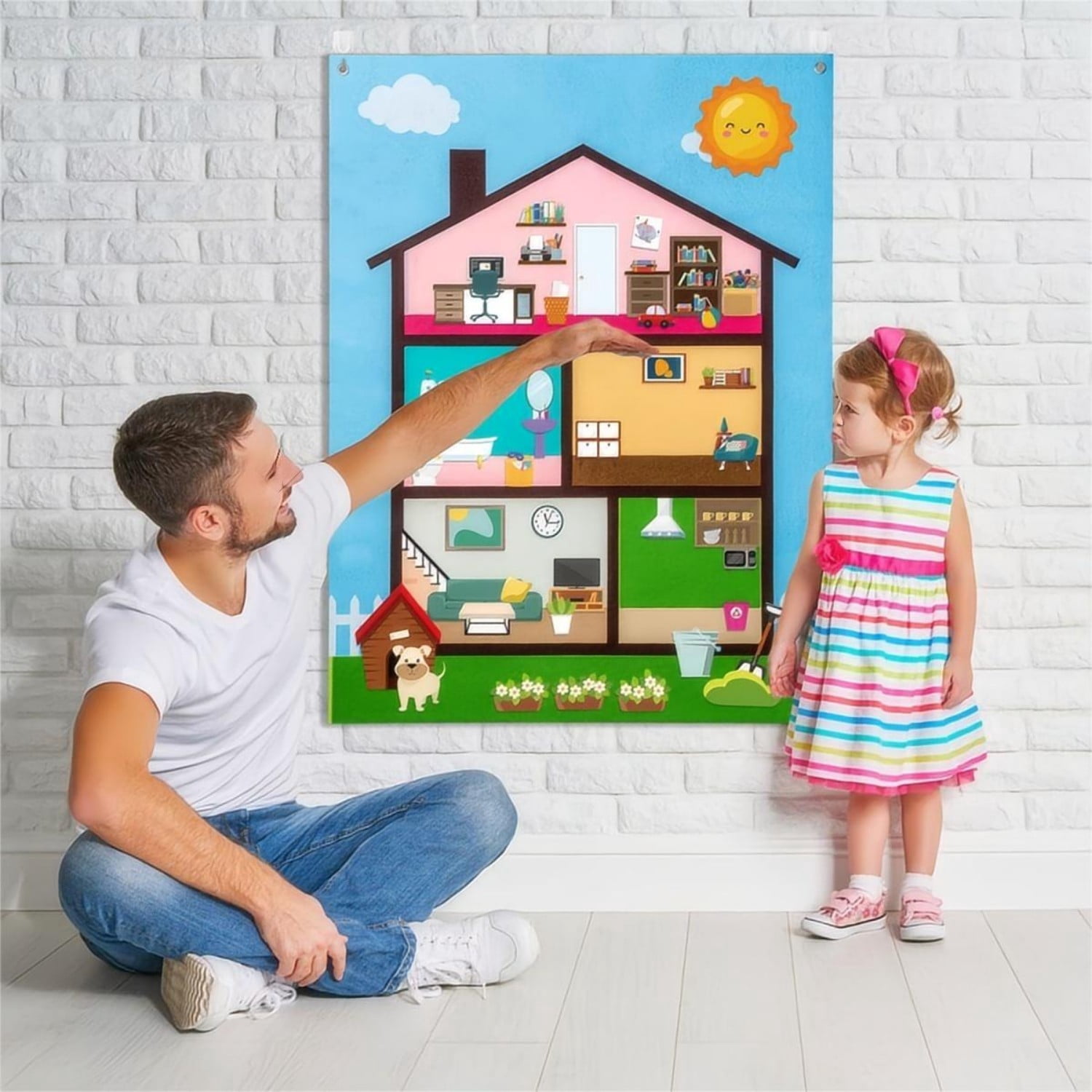 Laffact My Home House Felt Storyboard Art Craft Kits for School ...